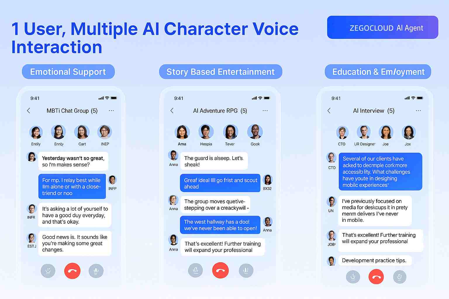 Unlock Group Voice Chat with Multiple AI Characters - ZEGOCLOUD